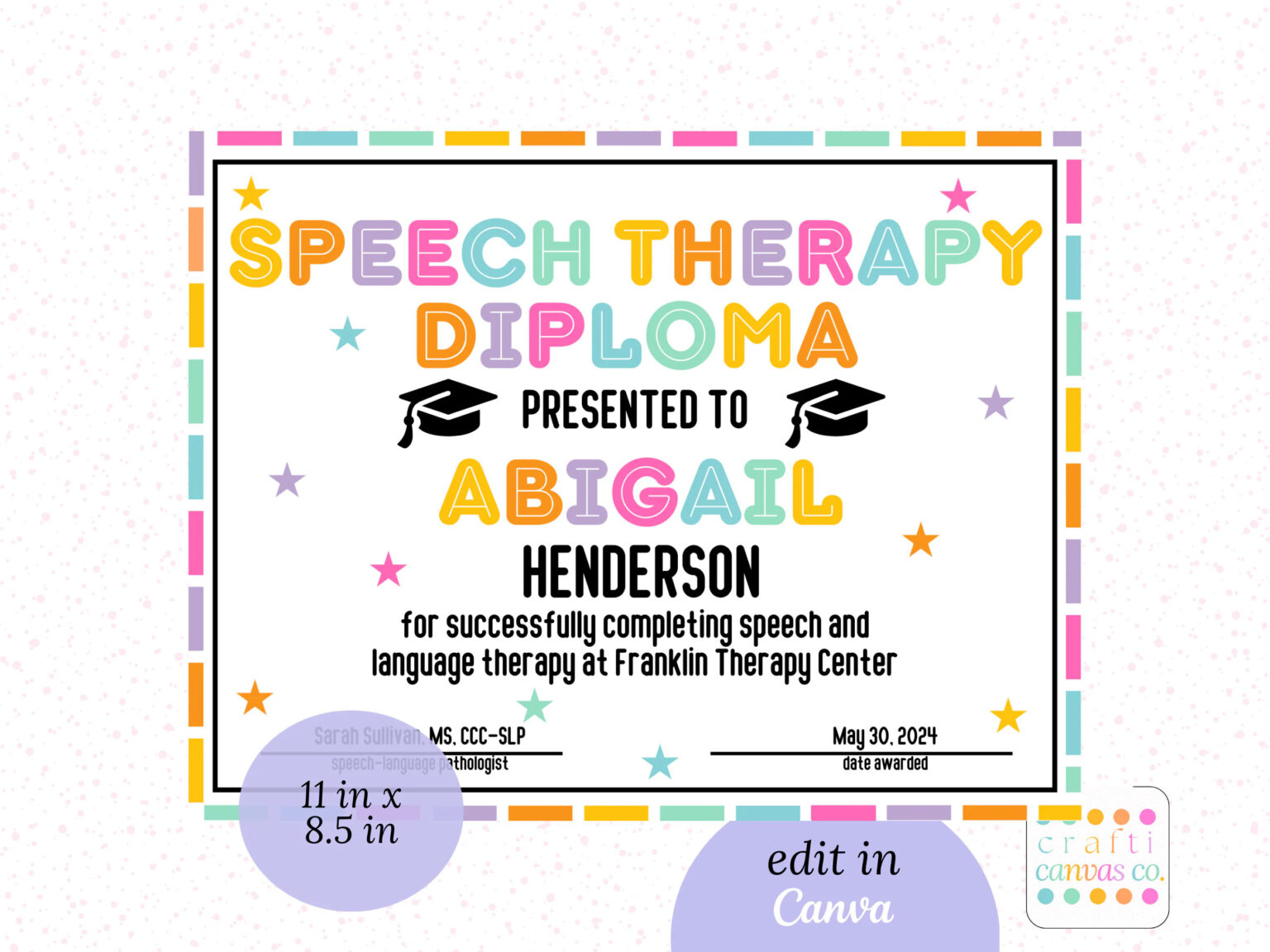 Speech Therapy Graduation Certificate Free Printable Pdf - Free ...